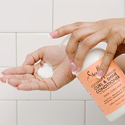 SheaMoisture Conditioner Curl Shine Silicone for Curly Hair Coconut Hibiscus Moisturize & Define 13oz