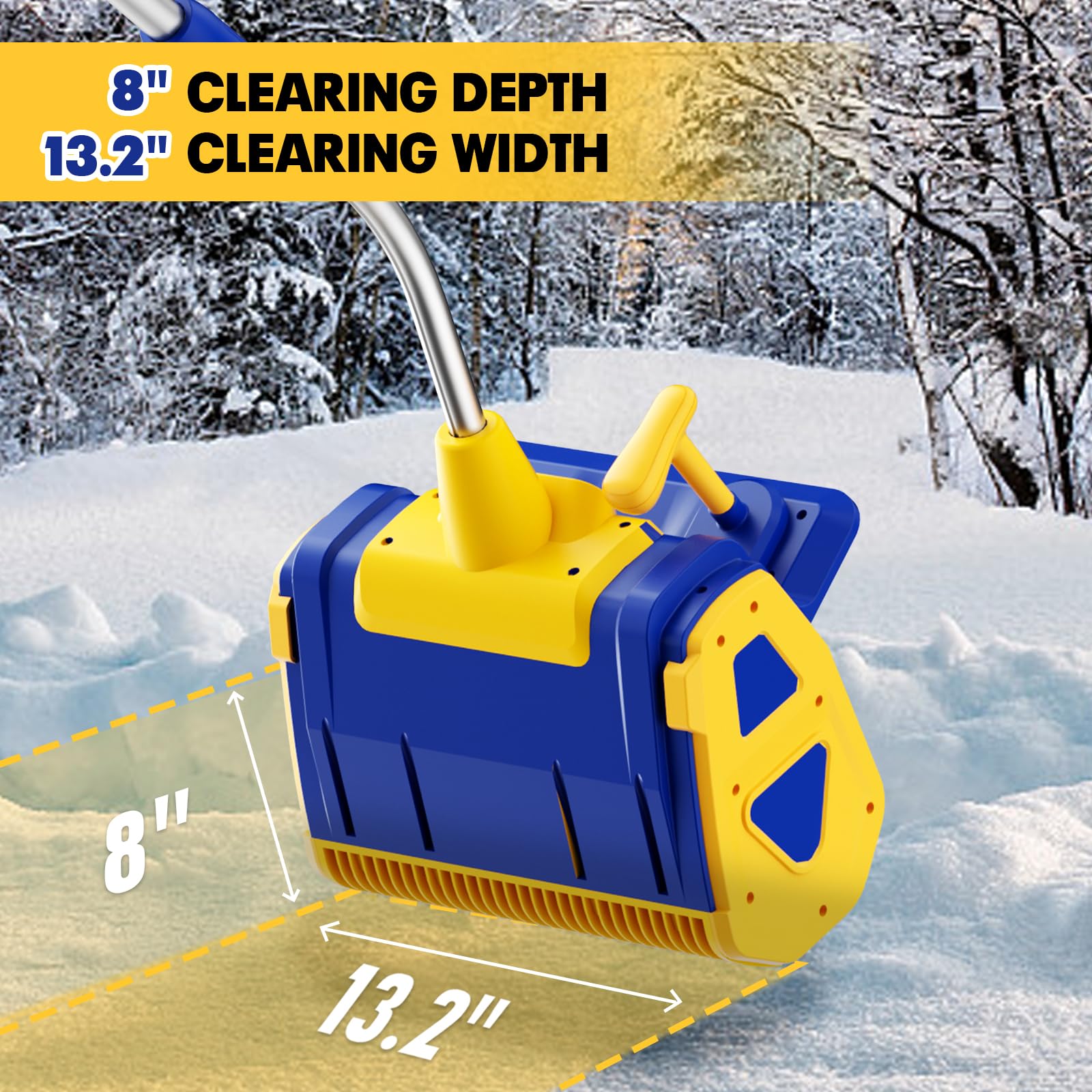 40V Cordless Snow Shovel Compatible with Dewalt 20V Battery(Tool Only), Electric Power Snow Thrower, Handheld Snow Blower with 13.2" in. Width 8" in. Depth, 26.5' ft Throwing Distance