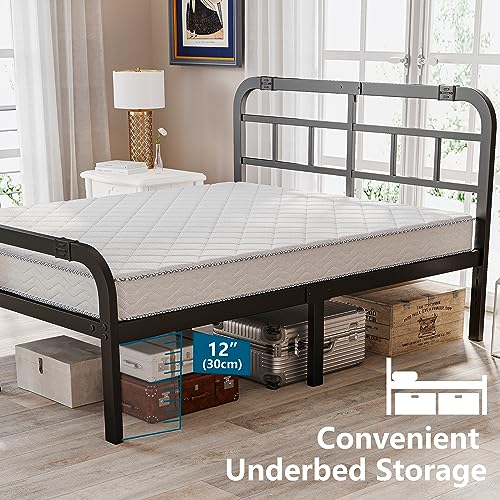 Artimorany California King Bed Frame with Headboard and Footboard, 14 Inch High, 3500 Pounds Heavy Duty Metal Slats Support for Mattress, No Box Spring Needed,Noise-Free, Black
