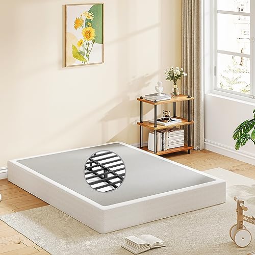 EZBeds California King Box Spring, 7 inch Metal California King Box Spring Only, Mattress Foundation Cali-King Box Spring with Fabric Cover, Easy Assembly, Noise Free, Non Slip
