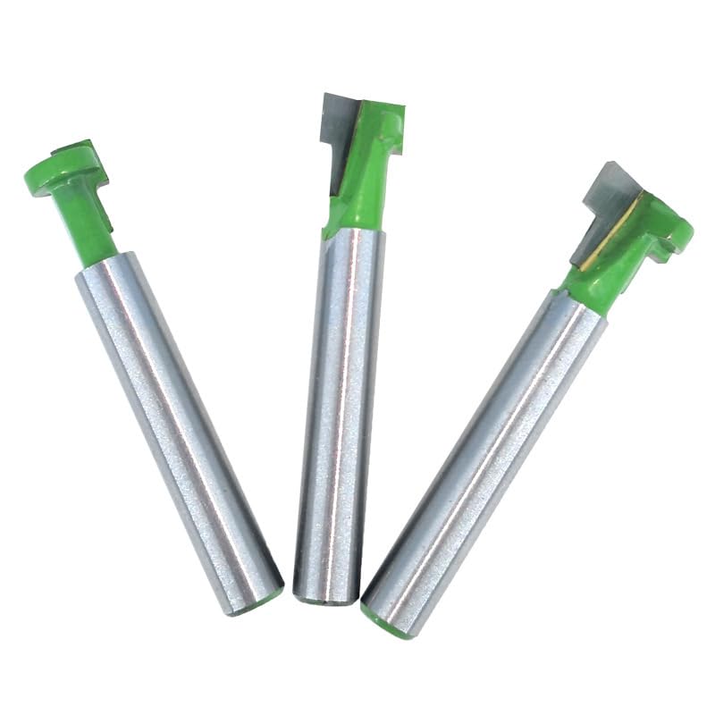 Finger Joint Router Bit with Tongue and Groove Router Bits, 3PCS 1/4 inch Shank Carbide Tool Sets (3PCS Finger Bit Sets) (T Slot)