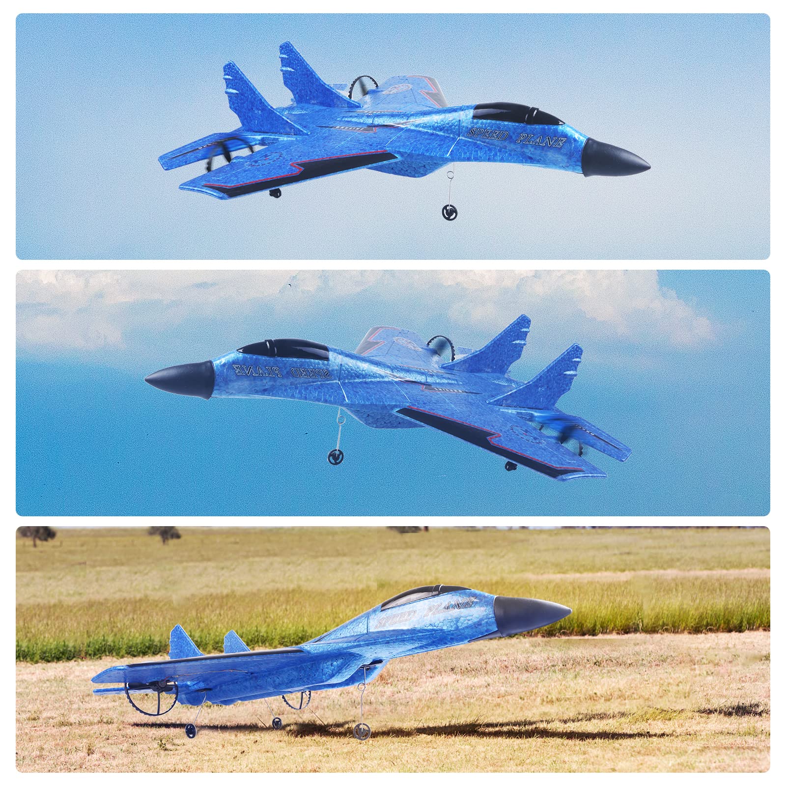 LUCKJOY RC Plane, RC Airplanes, 2.4GHz 2CH Remote Control Airplanes with Automatic Balance System, ZY-530PRO RC Glider for Beginner Adult Kids, Easy to Fly EPP Foam RC Aircraft Fighter with LED Light