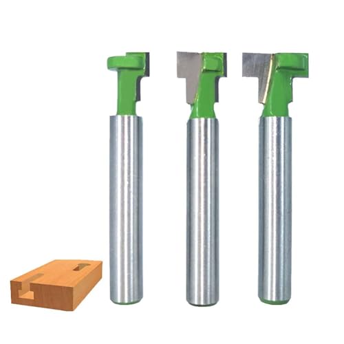 Finger Joint Router Bit with Tongue and Groove Router Bits, 3PCS 1/4 inch Shank Carbide Tool Sets (3PCS Finger Bit Sets) (T Slot)