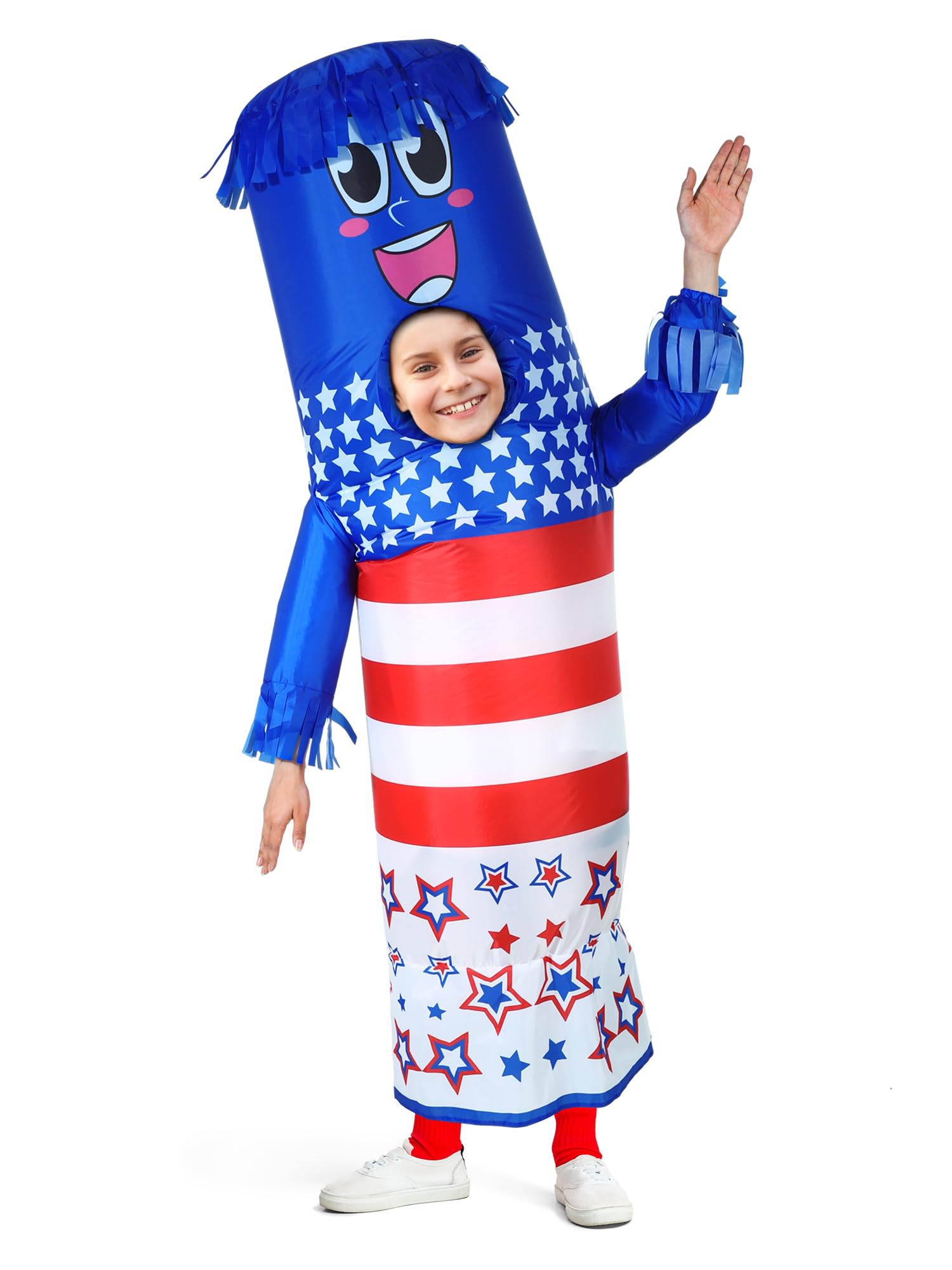 Libima USA Inflatable Dancer Costumes for Kids American Flag Wacky Tube Dancer Costume with Blower (American Flag)
