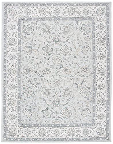 SAFAVIEH Glamour Collection 9' x 12' Light Blue/Ivory GLM628M Handmade Premium Wool Area Rug