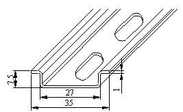 DIN Rail - 400 mm (~16 Inch(15.7")) New Pre-Cut 35x7.5mm Slotted Steel RoHS Compliant Plated