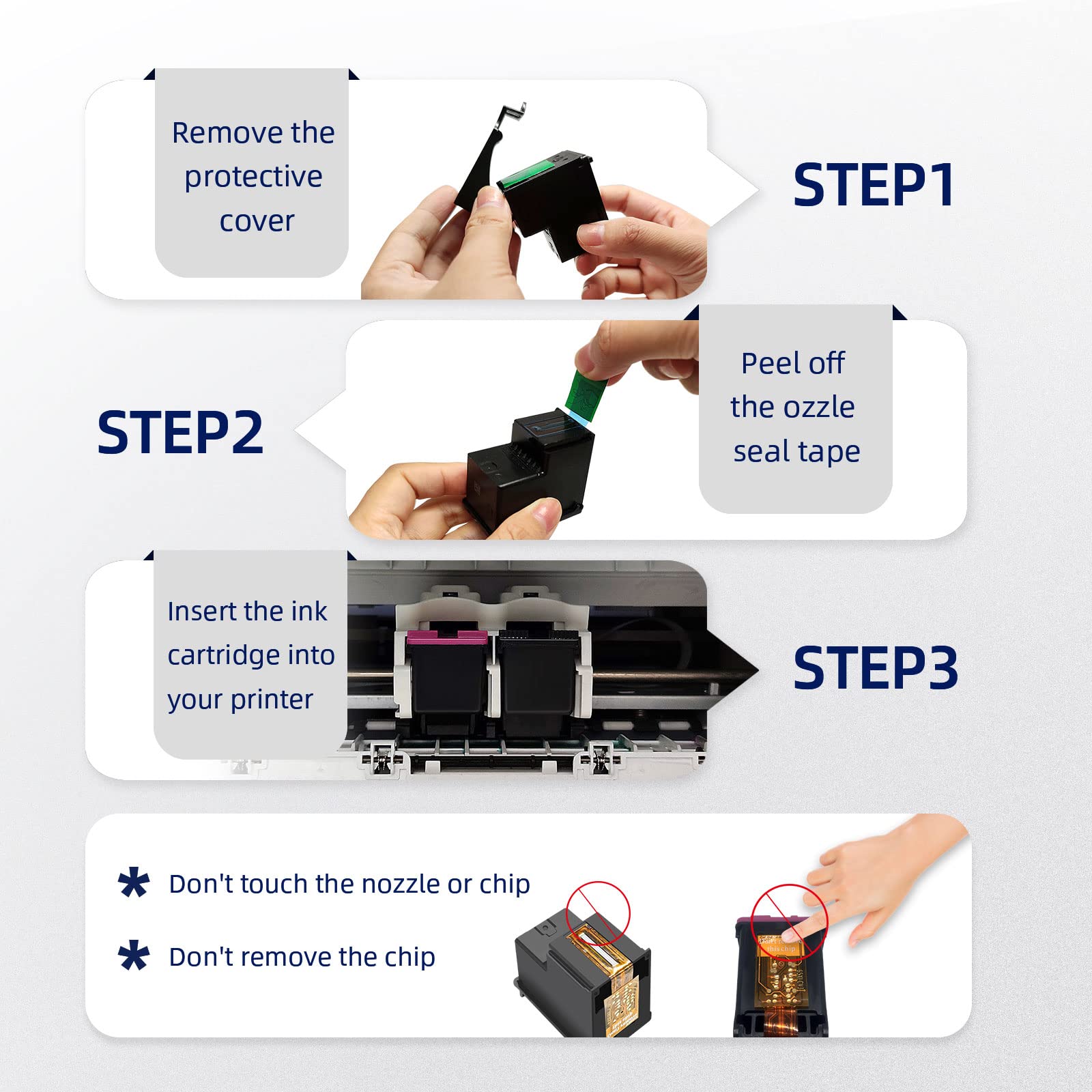 InkSpirit Remanufactured 64 Ink Cartridge Black Color Combo Pack, Replacement for HP 64XL for Envy Photo 7800 7858 7155 7855 6255 7100 6252 7158 7164 6222 7120 7130 Tango X Smart Home Wireless