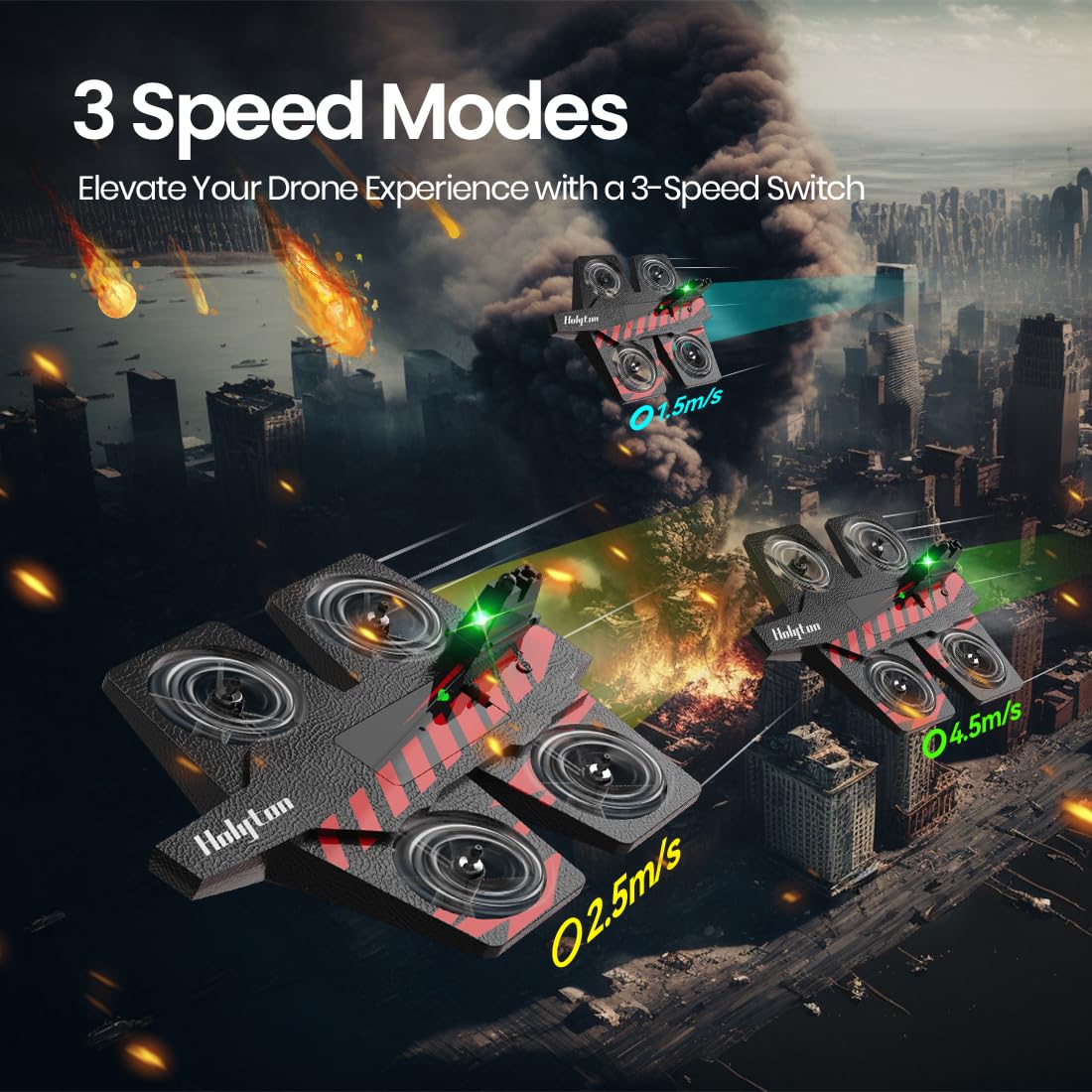 Holyton 2 in 1 Indoor RC Plane for Kids - Altitude Hold, 3D Flips, Headless Mode, 2 Batteries, Easy to Fly Airplane for Ages 8-12
