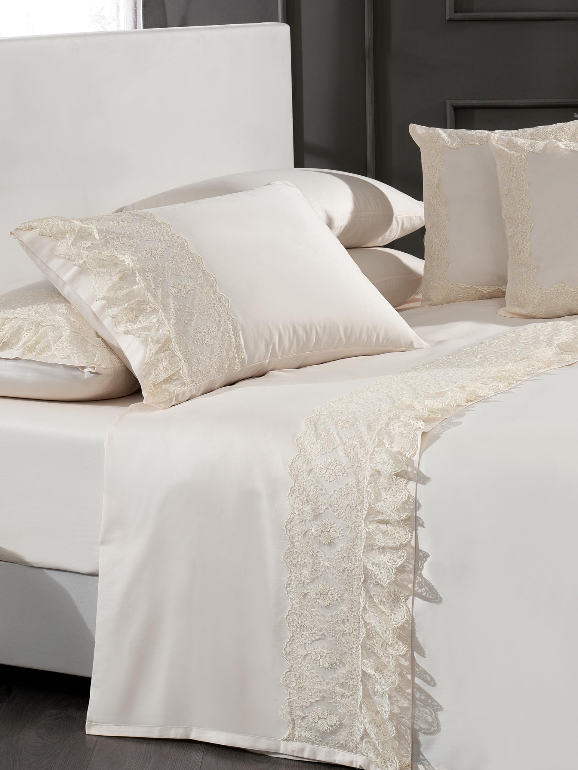 Royaltexta- 100% Organic Bed Sheets California Queen Sheet Set, Bedsheets, 8 Piece Set, Solid Crisp Percale Weave Sheets, Hotel Like Sheets, Deep Pocket Sheets (Fits Upto 15" Mattress)