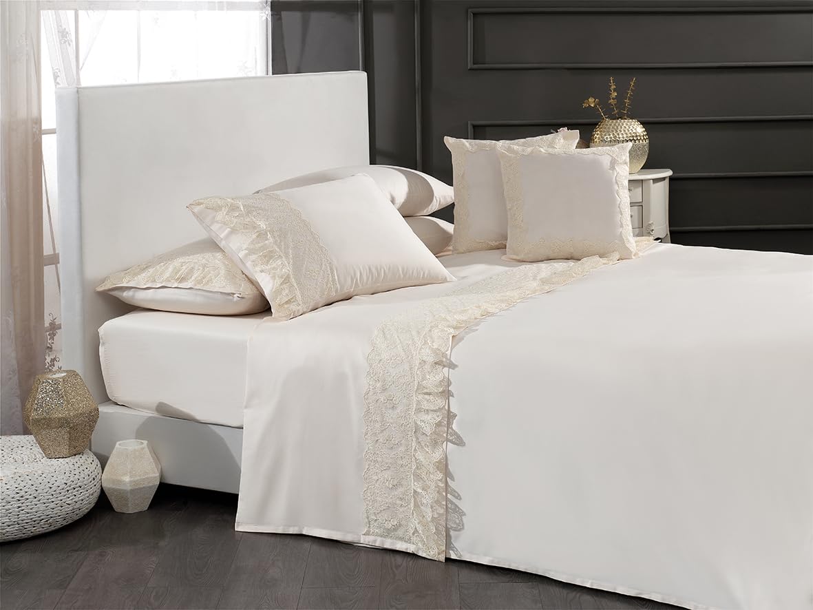 Royaltexta- 100% Organic Bed Sheets California Queen Sheet Set, Bedsheets, 8 Piece Set, Solid Crisp Percale Weave Sheets, Hotel Like Sheets, Deep Pocket Sheets (Fits Upto 15" Mattress)