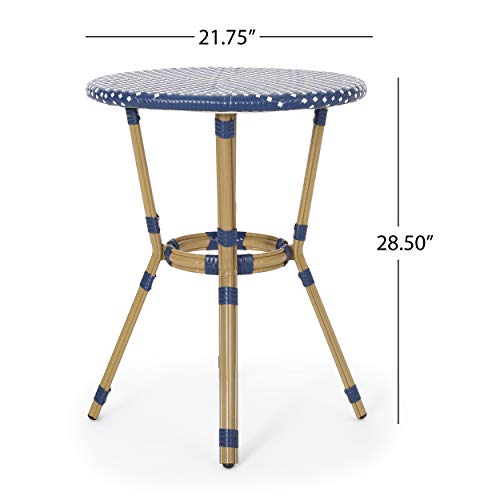 Christopher Knight Home Paul Bistro Set, Dark Teal + White + Bamboo