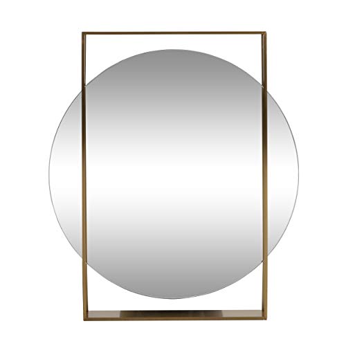 Christopher Knight Home Olina Modern Round Framed Wall Mirror, Brushed Brass