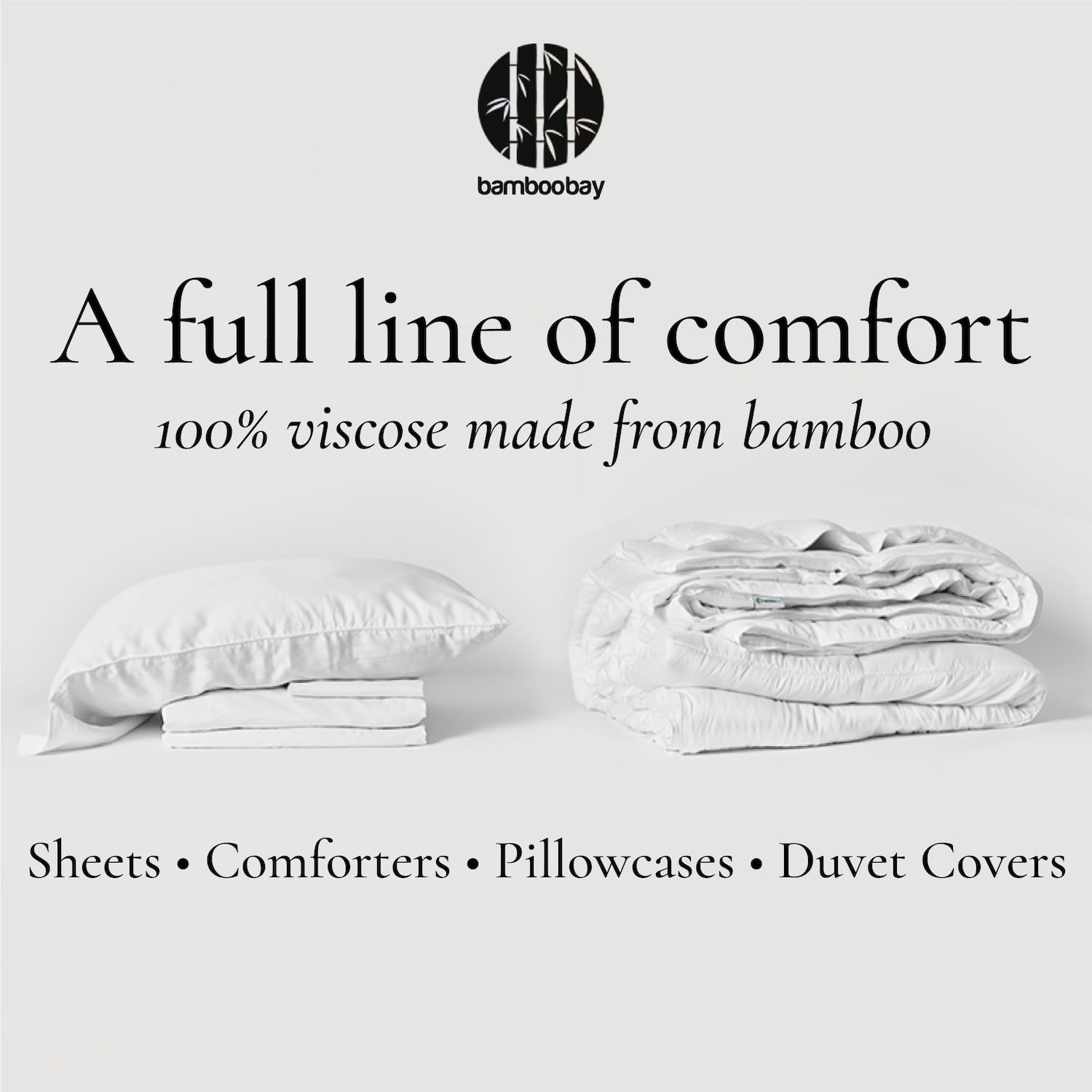 Bamboo Bay 6 Piece King Size Sheet Set, 100% Viscose Made from Bamboo, Breathable Ultra Soft Cooling Bed Sheets for Hot Sleepers, Beddings with Deep Pockets Fit 16" Mattress, Light Grey