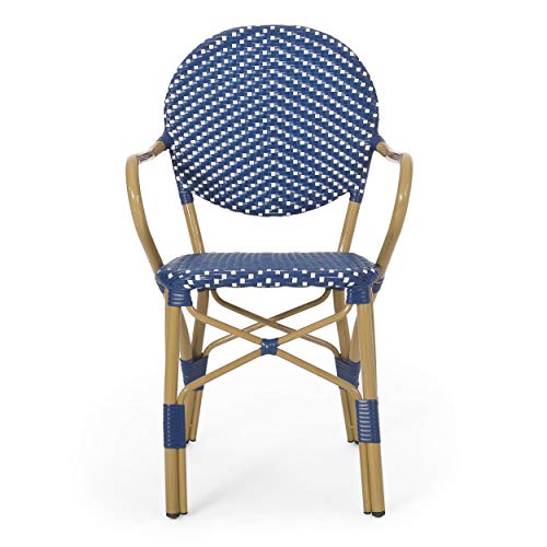 Christopher Knight Home Paul Bistro Set, Dark Teal + White + Bamboo