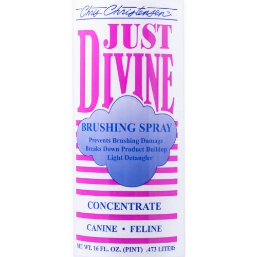 Chris Christensen Just Divine Dog Brushing Spray Concentrate, Groom Like a Professional, Prevents Brushing Damage, Light Detangler, All Coat Types, Made in USA, 16oz