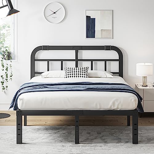 ZIYOO California King Bed Frame with Headboard 14 inch High Heavy Duty Steel Slat with 3000lbs Support, Easy Assembly, Noise Free-Black