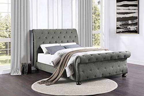 Lexicon Corbin Upholstered Sleigh Bed, Cal King, Gray