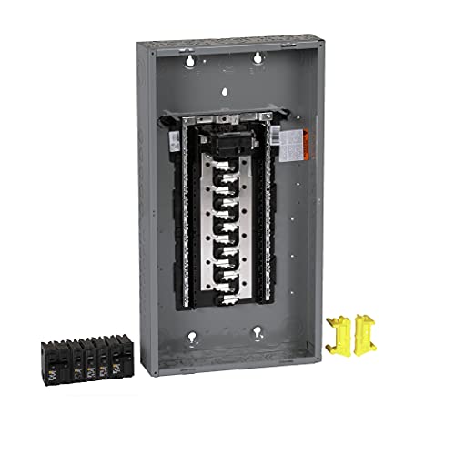 Square D by Schneider Electric HOM2448M100PCVP Homeline 100 Amp 24-Space 48-Circuit Indoor Main Breaker Load Center with Cover - Value Pack (Plug-on Neutral Ready), & 00-Amp Two-Pole Circuit Breaker