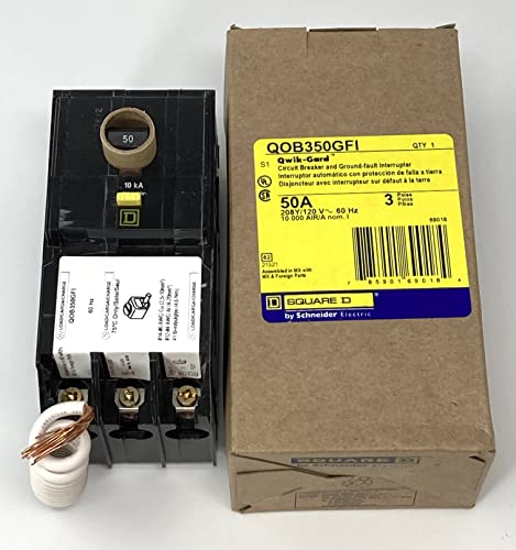 SCHNEIDER ELECTRIC Miniature 120/240-Volt 50A QOB350GFI Molded Case Circuit Breaker 600V 100A