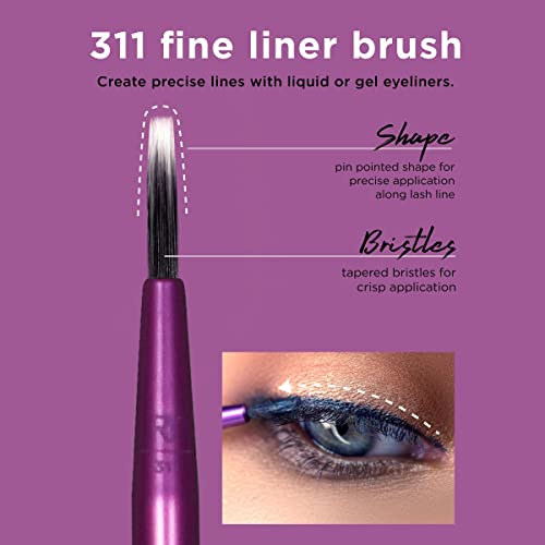 Real Techniques Everyday Eye Essentials Makeup Brush Kit, Eye Makeup Brushes for Eye Liner, Eyeshadow, Brows, & Lashes, Synthetic Bristles, Cruelty-Free & Vegan, 8 Piece Set