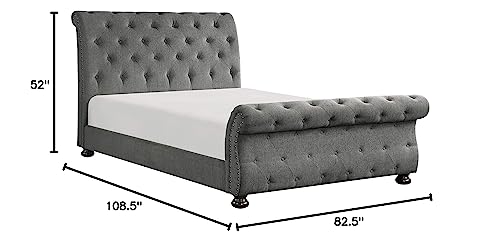 Lexicon Corbin Upholstered Sleigh Bed, Cal King, Gray