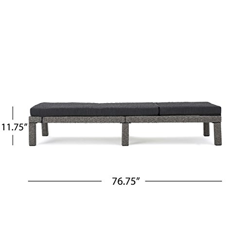 Christopher Knight Home Puerta Outdoor Wicker Patio Set with Water Resistant Cushions, 10-Pcs Set, Mix Black / Dark Grey