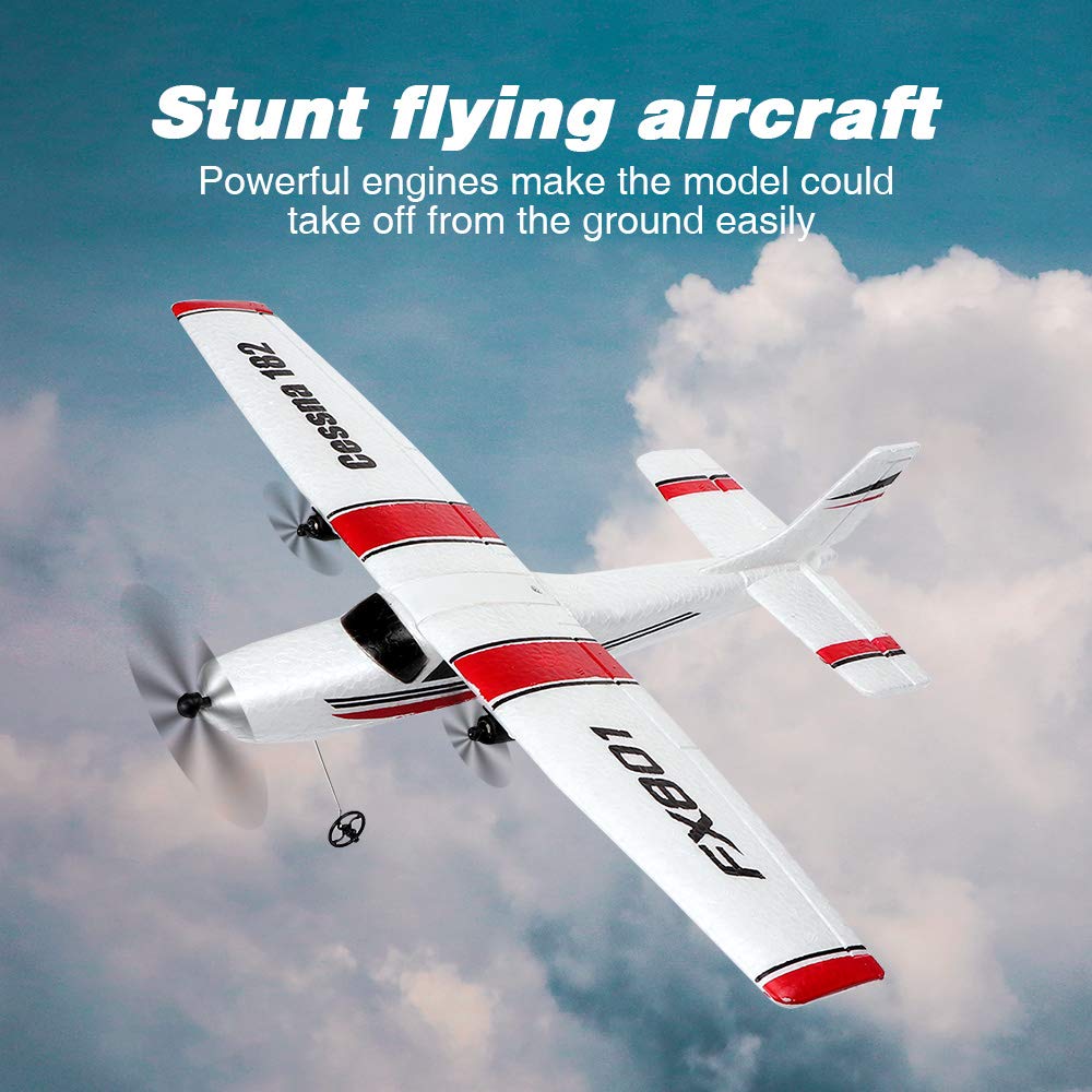 Remote Control Plane, 2.4Ghz 2 Channel RC Plane Ready to Fly,DIY RC Airplane Toy Durable EPP Foam Built-in 3-Axis Gyro System, Easy to Fly RC Aircraft for Beginners Kids and Adults(Two Batteries)