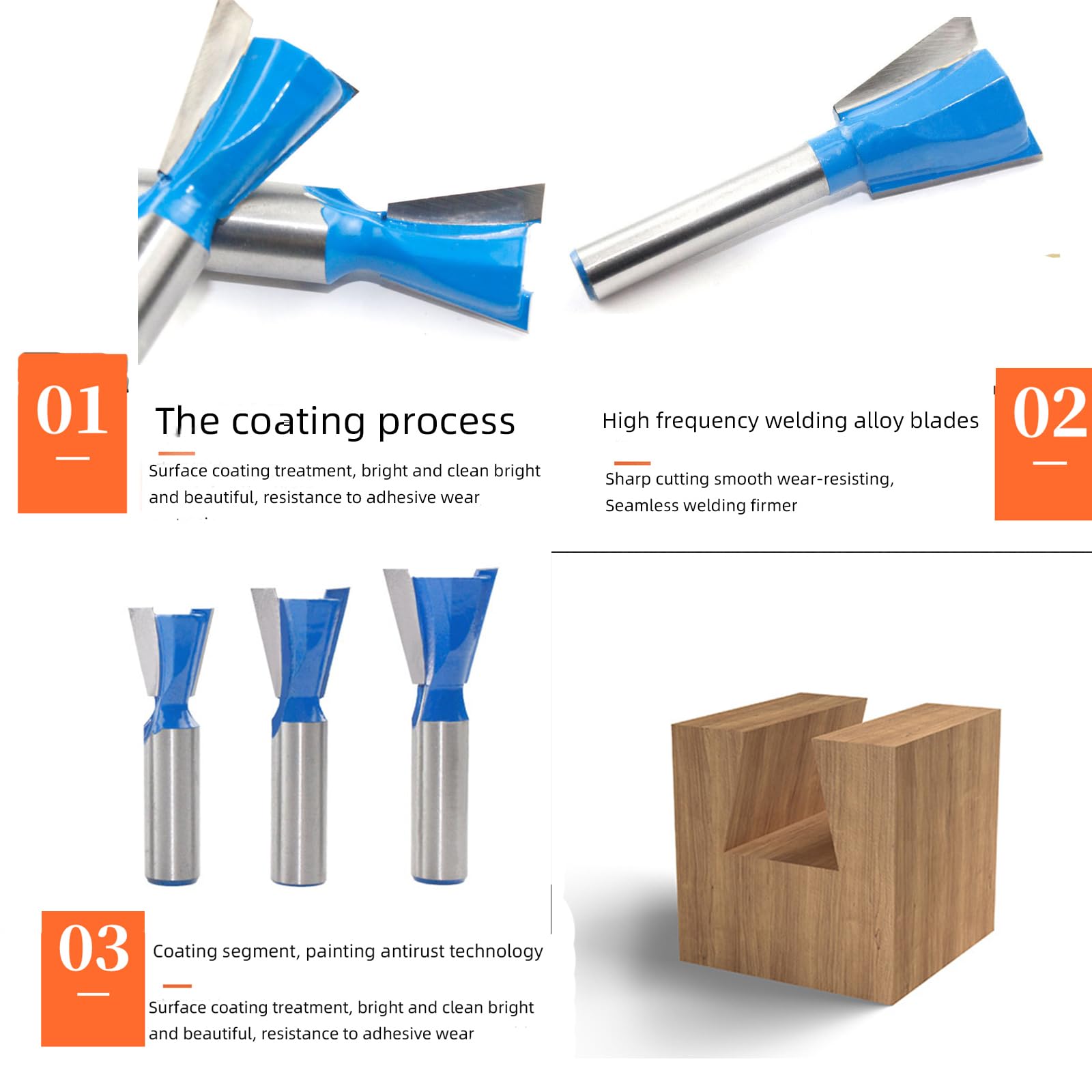 CHCYWJGJ 1-1/2” Dovetail Router Bit 1/2 Shank Half-Blind & Through Dovetail Bits Wood Joints Cutter Tool for Making Boxes Drawers Chests for Engraving Router planing Head Wood Cutter