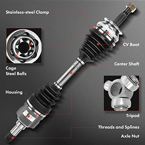A-Premium Pair (2) Rear CV Axle Shaft Assembly Compatible with Nissan Rogue 2014-2020, Rogue Sport 2017-2020, AWD, Driver and Passenger Side, Replace# 396004BA0A