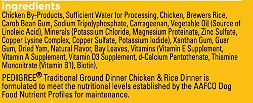 Pedigree Traditional Ground Dinner Chicken And Rice Dinner Canned Dog Food 13.2 Ounces (Pack Of 24)