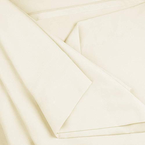 4-Piece BedSheets Set-800 Thread Count-100% Cotton Bedding Set for Full Size Bed-Long Staple Cotton Soft Sateen Weave, Fits Upto 15'' Deep Pockets Fitted Sheet-Cream