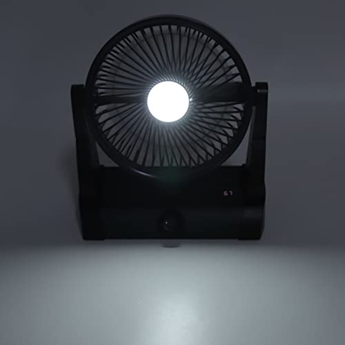 GLOGLOW USB Portable Fan, 5000mAh Battery Silent Motor Rechargeable Portable USB Small Desk Fans 2 Levels LED for Camping (Green)