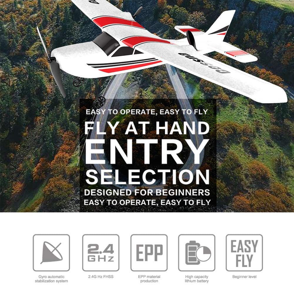 LBKR Tech RC Airplane,Remote Control Airplane Ready to Fly with Durable Foam Body,2 Channels Stable to Flight RC Plane Built in 6-Axis Gyro,Easy to Control Remote Control Plane for Kids Boys Beginner