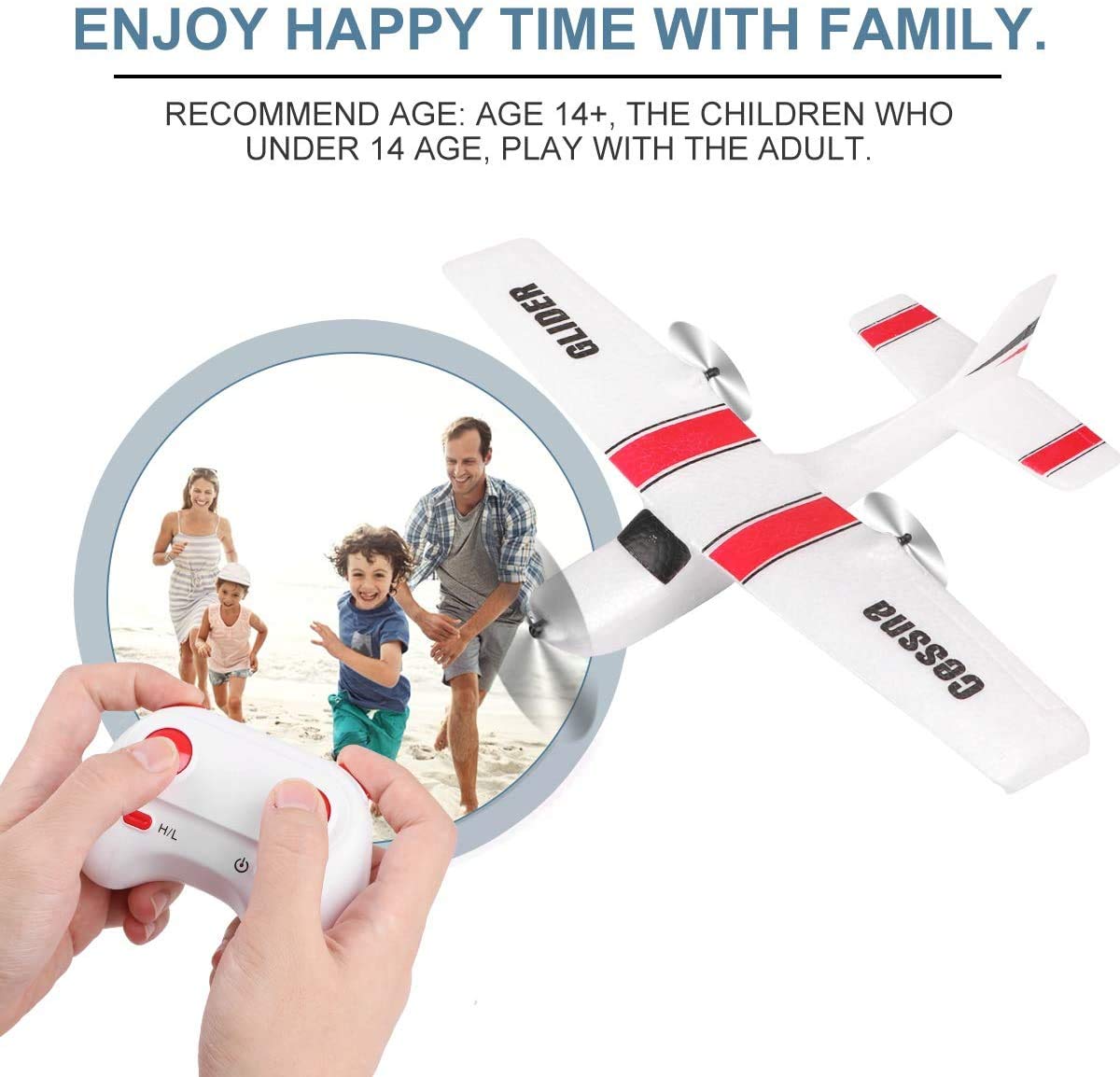 LBKR Tech RC Airplane,Remote Control Airplane Ready to Fly with Durable Foam Body,2 Channels Stable to Flight RC Plane Built in 6-Axis Gyro,Easy to Control Remote Control Plane for Kids Boys Beginner