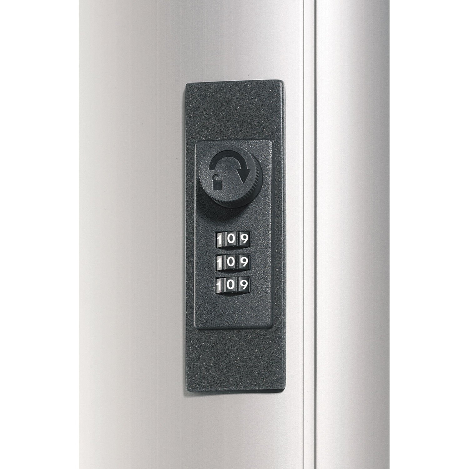 Durable Wall Mounted Secure Key Cabinet with Combination Lock, Holds 72 Key Tags, 11-7/8 x 4-3/4 x 15 3/4 Inches, Brushed Aluminum (196723), Blue