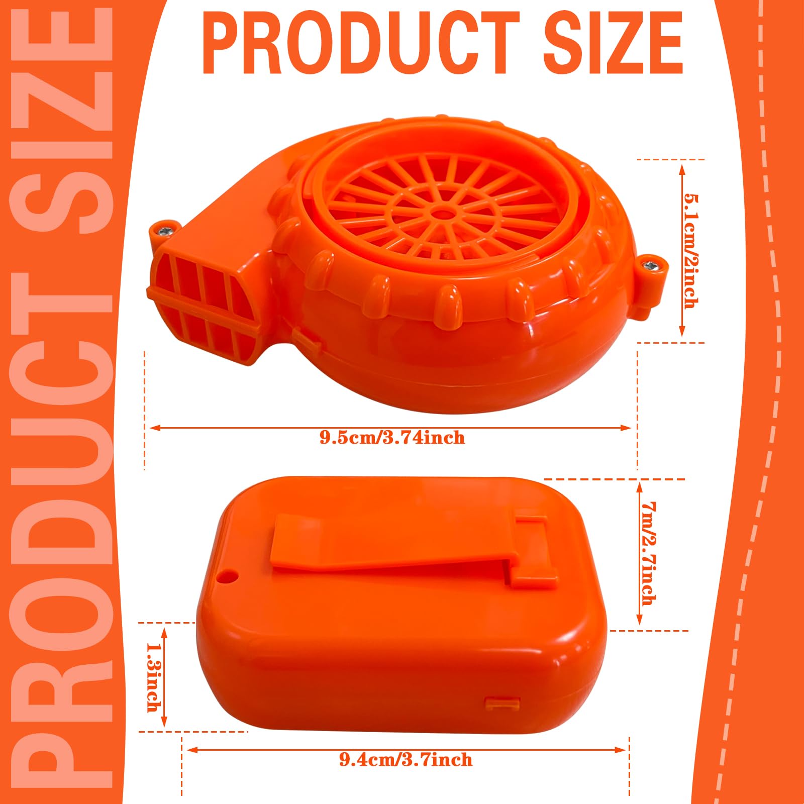 QLINLEAF Mini Blower Fan for Dinosaur Costume or Other Inflatable Game Clothing Suits, Orange