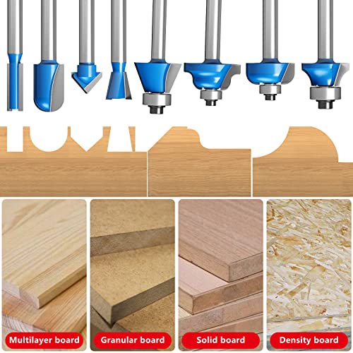 CSOOM Upgrade 24A PiecesRouter Bits , Tungsten Carbide Router Bit Set, 1/4 inch Shank,for Woodworking, All Purpose Router bit for DIY