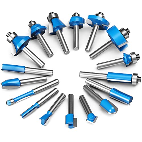 CSOOM Upgrade 24A PiecesRouter Bits , Tungsten Carbide Router Bit Set, 1/4 inch Shank,for Woodworking, All Purpose Router bit for DIY