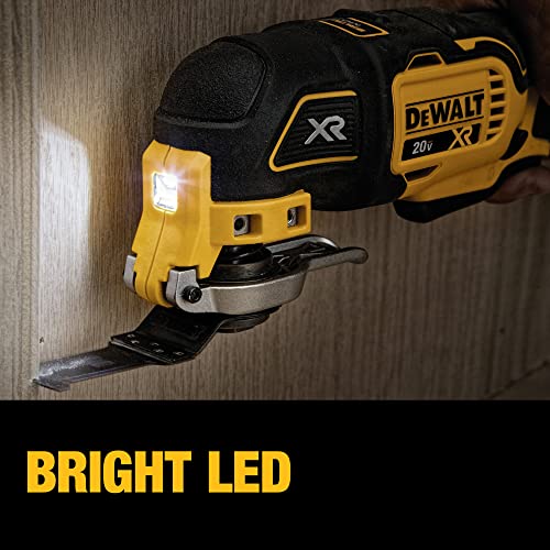 DEWALT 20V MAX XR Multi-Tool Kit, Oscillating Tool, 6-Speed, Quick Blade Change for Multi-Tool Needs, Cordless (DCS356D1)