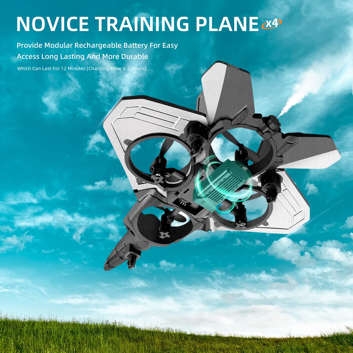 TIKHOSEN Rc Plane for Kids Drones for Age 8-12 Remote Control Foam Airplane for Kids Ages 8-12 Fighter Jet Toy Airplane with Function Gravity Sensing Stunt Roll Cool Light Styrofoam Plane (B)