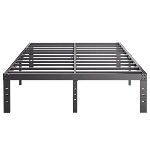 COMASACH California King Size Metal Bed Frame No Box Spring Needed, 12 Inch Noise Free Black Platform Bed Base, Easy Assembly, Heavy Duty Steel Slat Support Non Slip Mattress Foundation