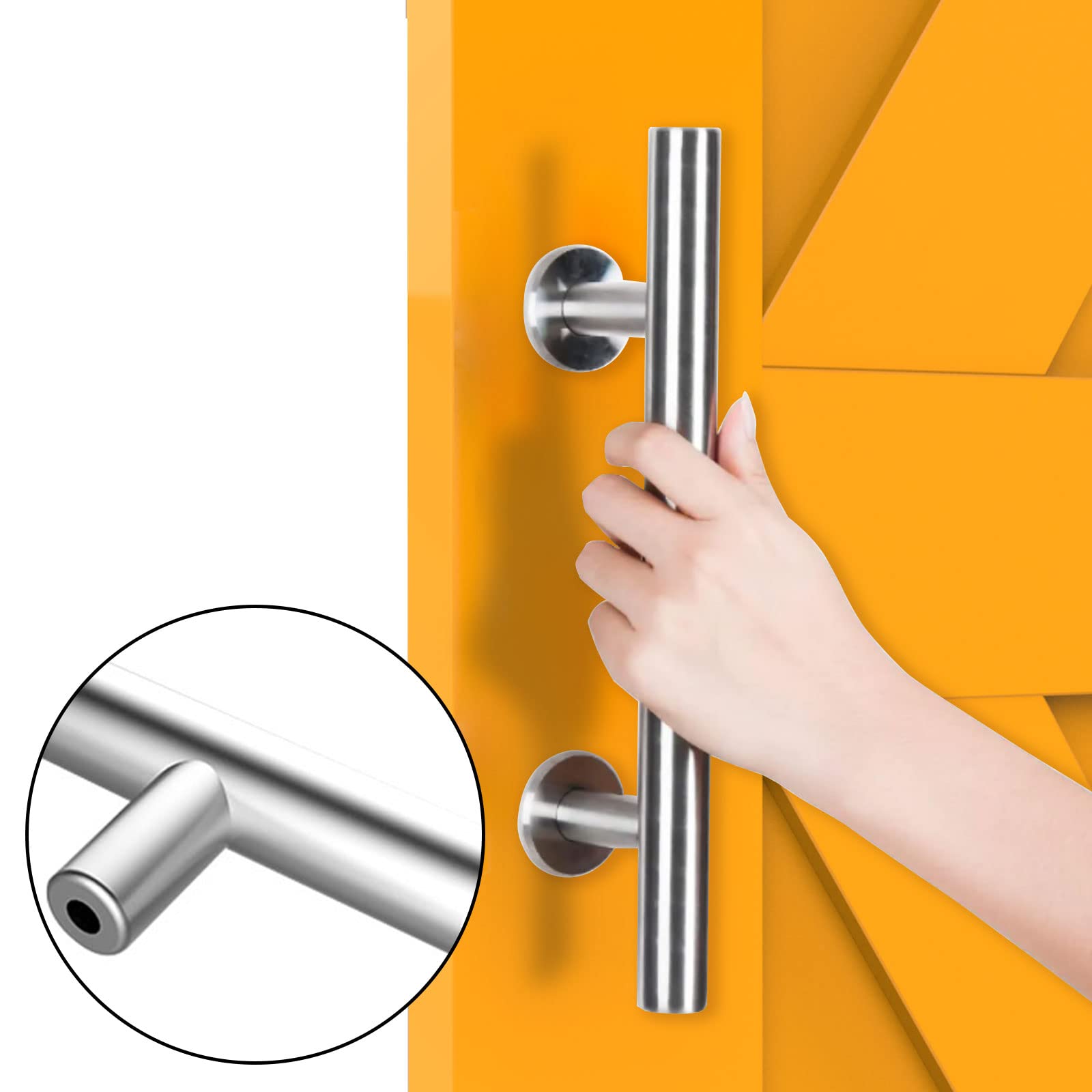 QINAIXQM 12''/30CM Sliding Barn Door Handle Double Sided Pull and Flush Barn Door Embedded Invisible Stainless Steel