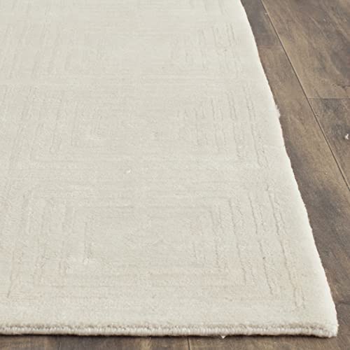 Safavieh Tibetan Collection 10' x 14' Ivory/Ivory TB833A Hand-Knotted Viscose Rug