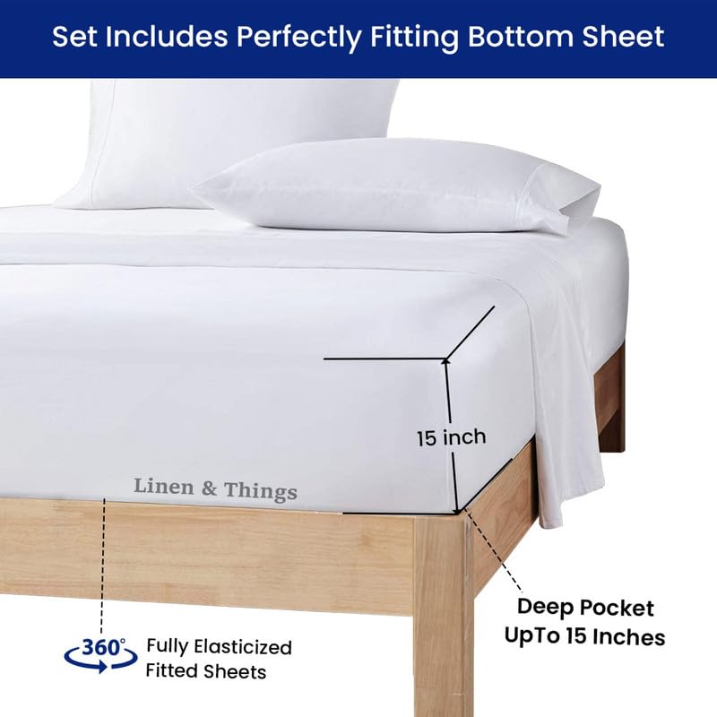 Luxury Soft 4 Piece Sheet Set, 800 Thread Count Egyptian Cotton - King Size Bed Sheet Set, Super Soft Sateen Weave, Fit Mattress 15'' Deep Pocket - Blush Solid