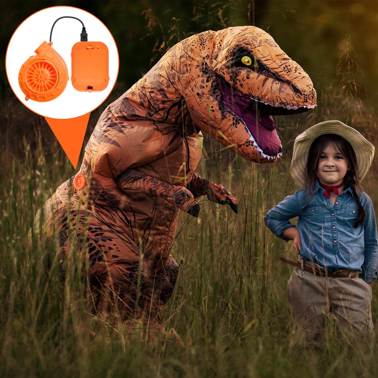 Uderwarb Inflatable Costume Fan Replacement, Mini Blower Fan Dinosaur Pump for Inflatable Costume Blow Up