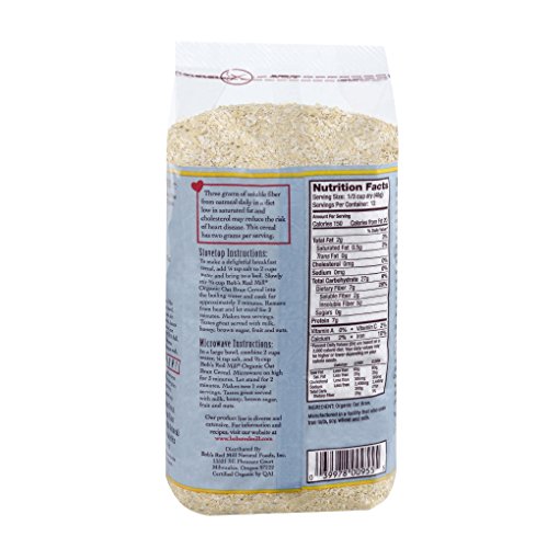 Bob's Red Mill Organic Oat Bran Hot Cereal, 18 Ounce (Pack of 4)