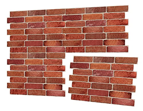 CONCORD WALLCOVERINGS ™ Sample for Display Purpose only Retro-Art 3D Wall Panels, Old Brick in Red, PVC, 7" x10, 572OR