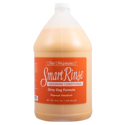 Chris Christensen Smart Rinse Papaya Starfruit Ultra Concentrated Dog Conditioner, Makes up to 8 Bottles, Grooming Pet Conditioner, Groom Like a Professional, All Coats, Made in The USA, 1gal