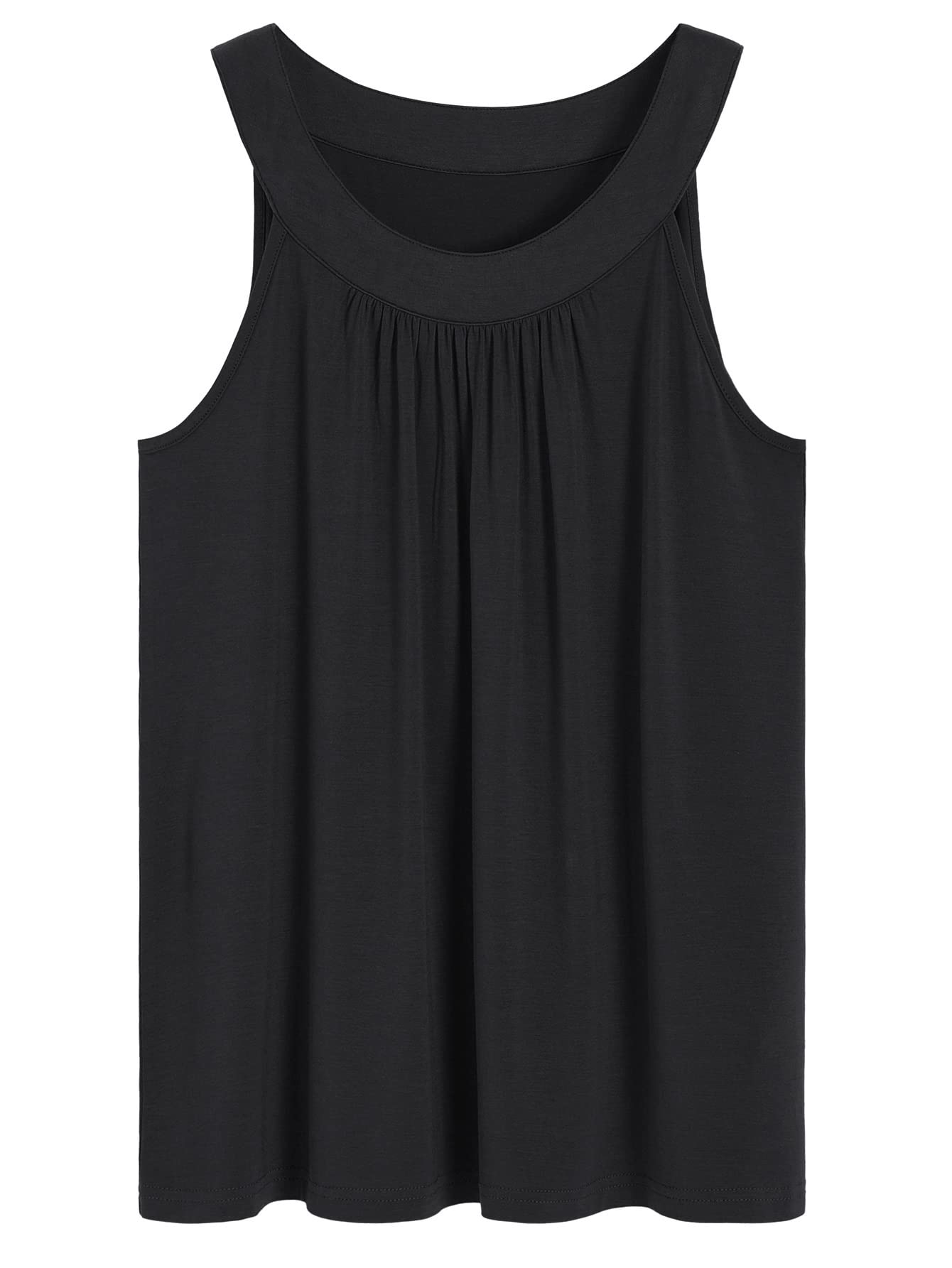 Latuza Women's Soft Viscose Tank Top Shorts Summer Pajamas Set XL Black