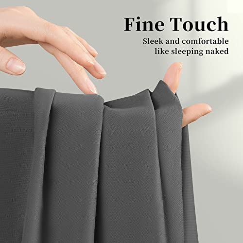 100% Egyptian Cotton Sheets Queen Size,1000 Thread Count Luxury Heavy Bed Sheets Set,Hotel Quality Sateen Weave,Very Smooth Soft with 18" Deep Pocket Sheets 4Pc Set (Charcoal Grey, Queen)